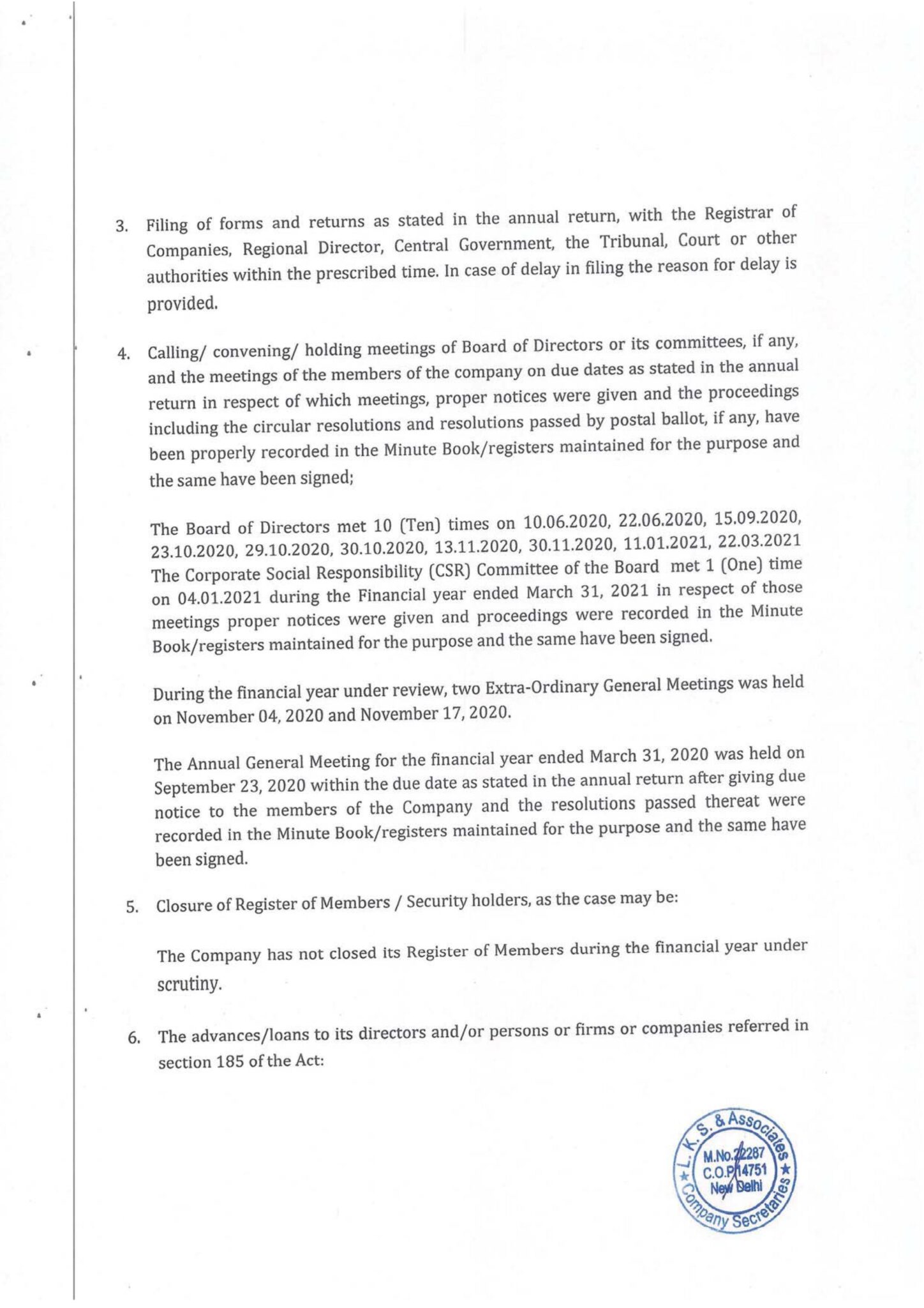 ANNUAL RETURNS – USUI SUSIRA International Pvt. Ltd.